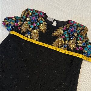 Stenay | Tops | Vintage Beaded Silk Evening Top Floral And Leafstyle ...